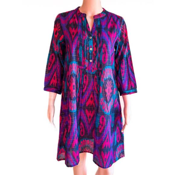 LA PLAGE | Dresses | New La Plage Maye Ikat Dress In Navy Multi | Poshmark